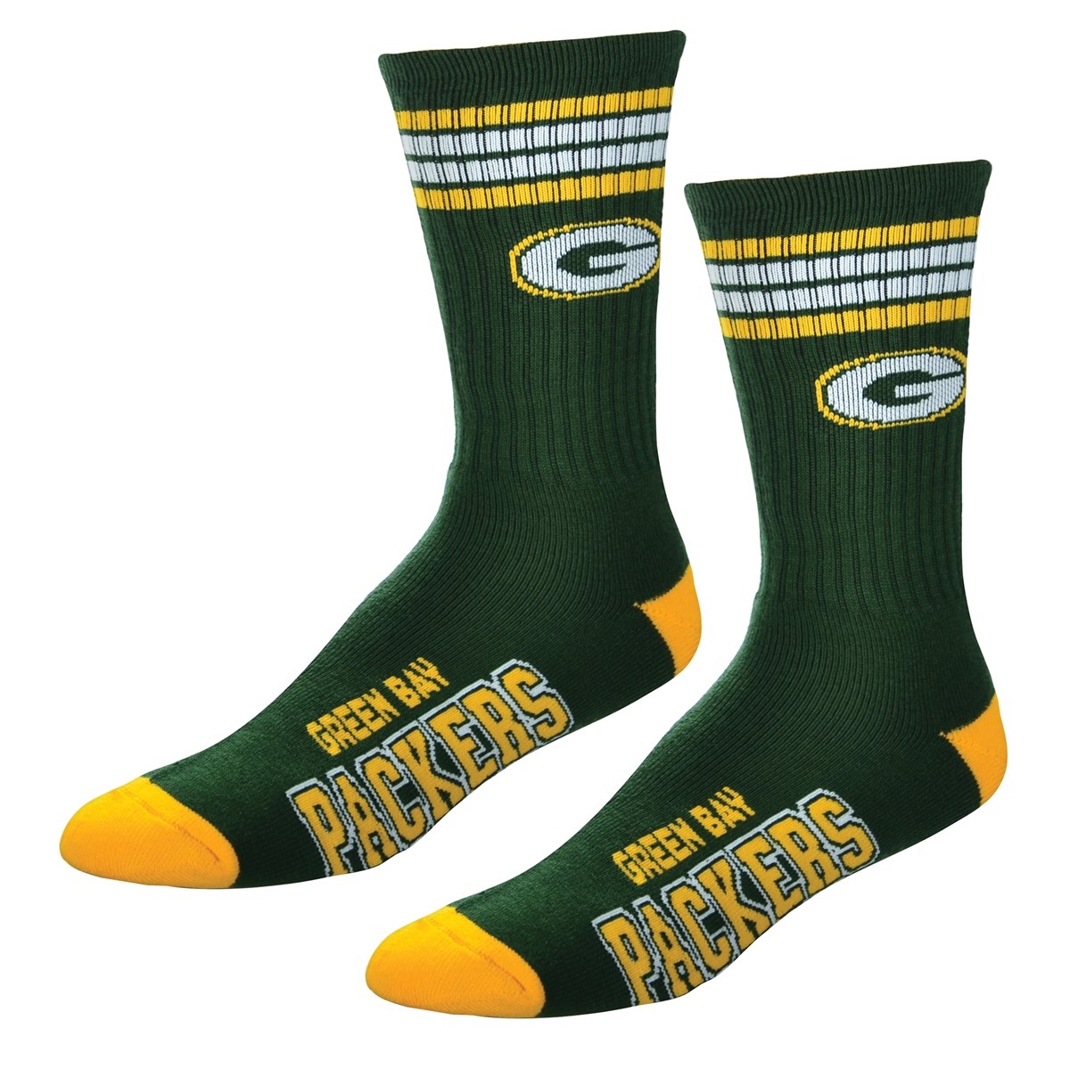 Thick and Comfy NFL Team Logo Striped Crew Socks | Collections Etc.