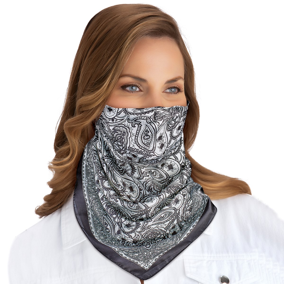 Beautiful Breathable Paisley Scarf Mask Face Cover | Collections Etc.