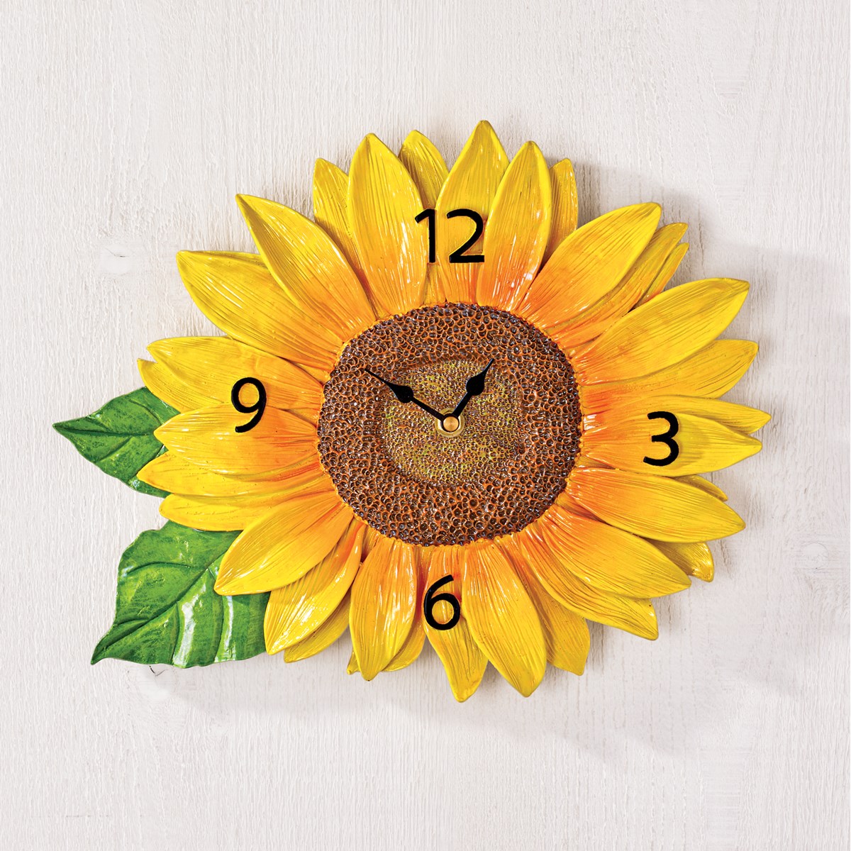 Hand-Painted Country Sunflower Wall Clock Decor | Collections Etc.