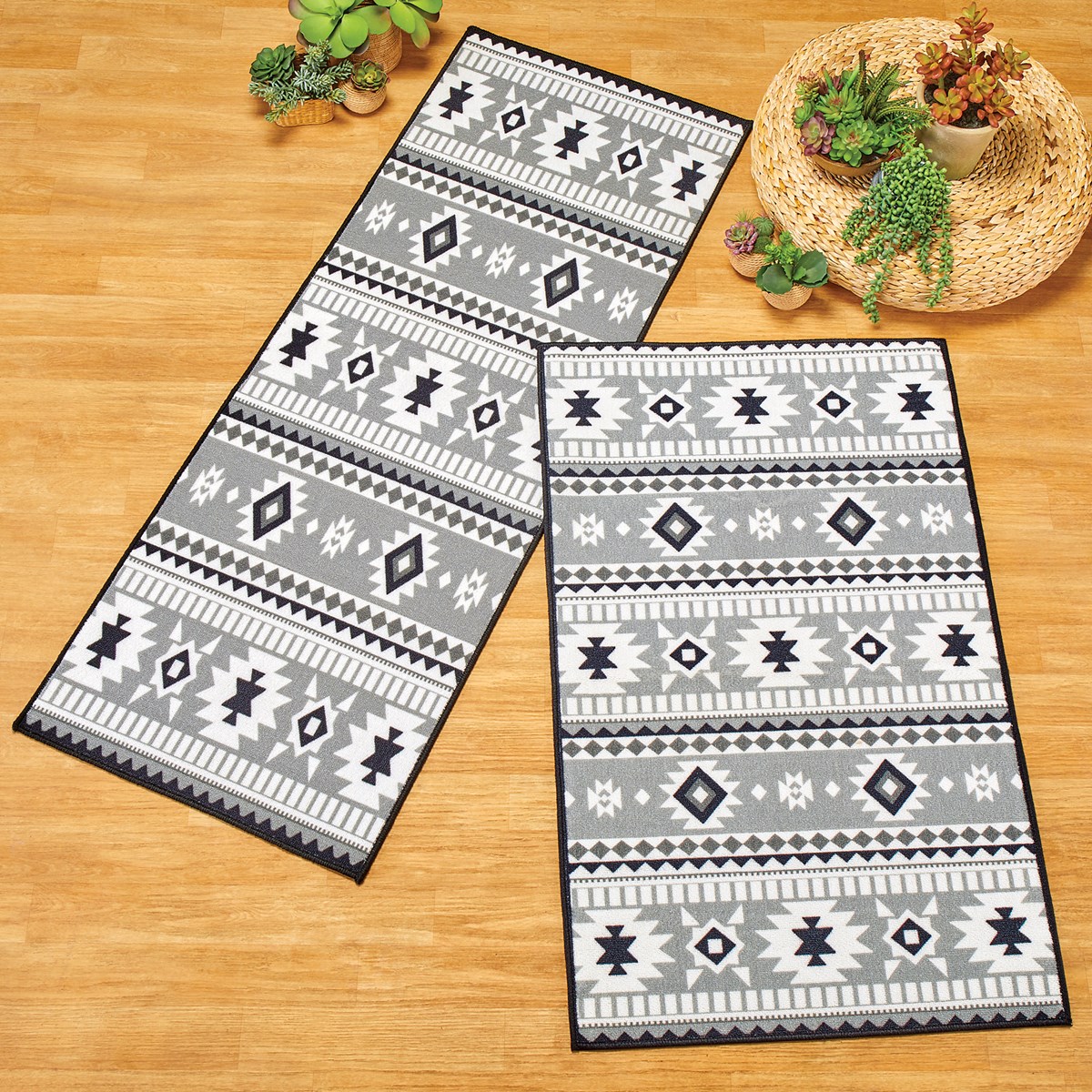 Aztec Patterned Skid-Resistant Accent Rug | Collections Etc.