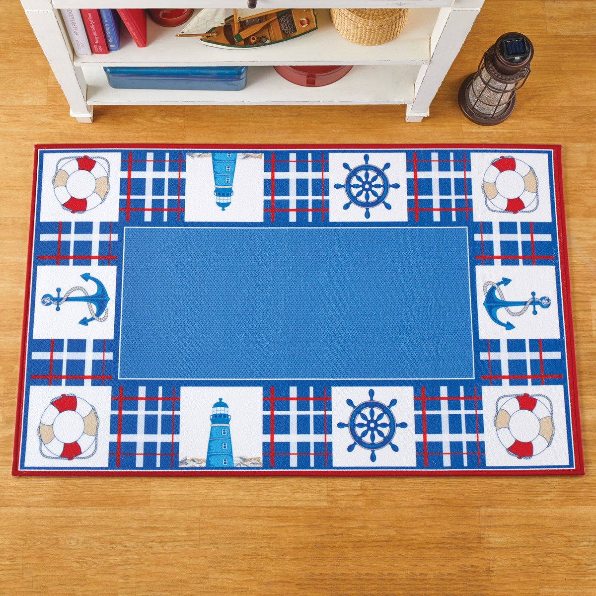 Nautical Icons Printed Skid-Resistant Accent Rug | Collections Etc.