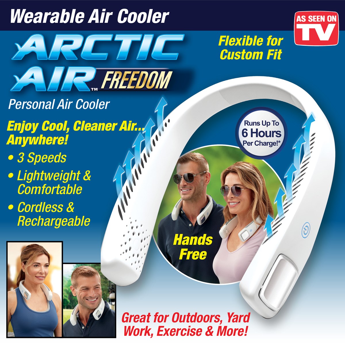 Arctic Air Freedom Personal Wearable Neck Air Cooler | Collections Etc.