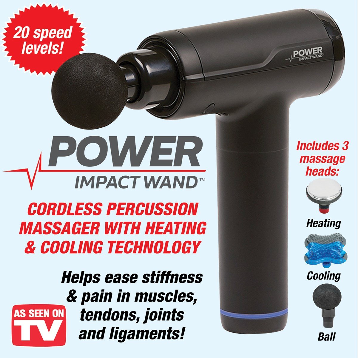 Power Impact Wand Hot And Cold Therapy Cordless Muscle Massager