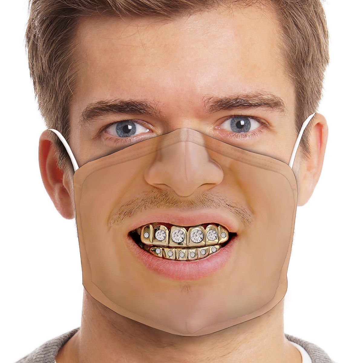 Reusable Protective Funny Face Mask with Filter Pocket | Collections Etc.