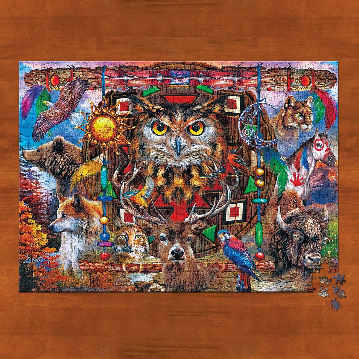 North American Animal Totems 1000-Piece Jigsaw Puzzle | Collections Etc.