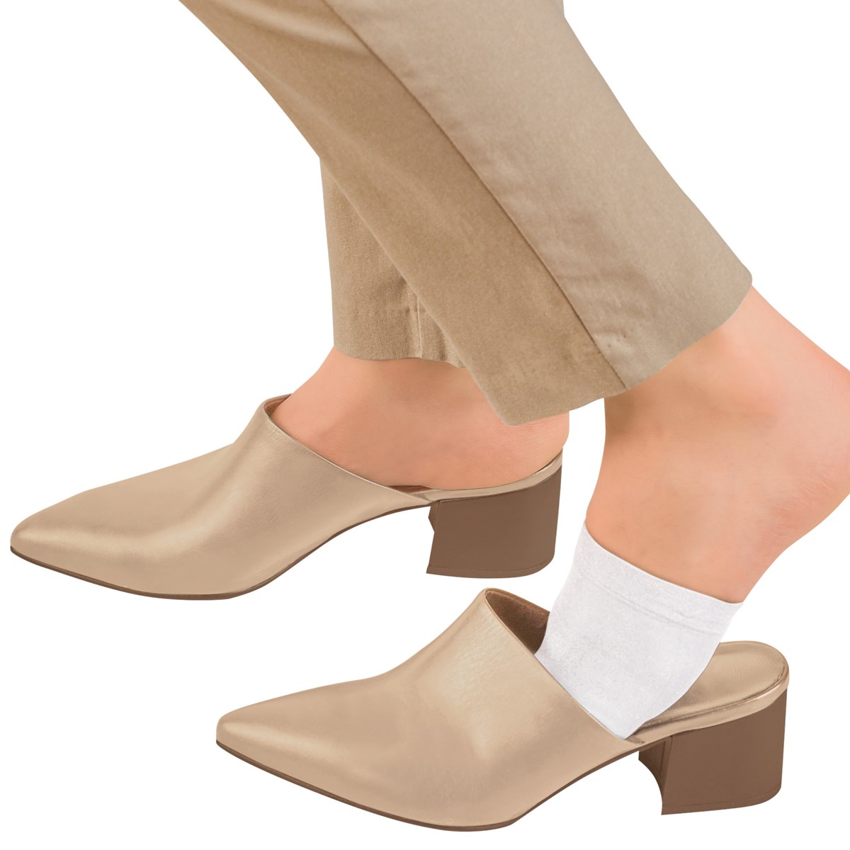 6-Pair Nylon Multi-Colored Slip-Resistant Mule Socks | Collections Etc.