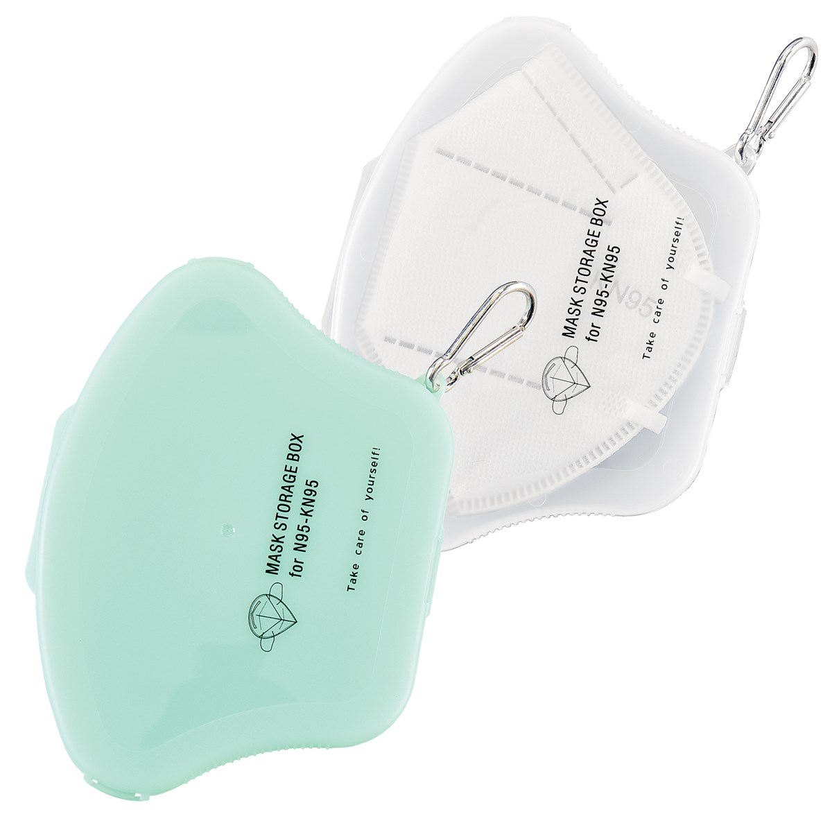 Mask Storage Boxes with Clip Attachment - Set of 2 | Collections Etc.