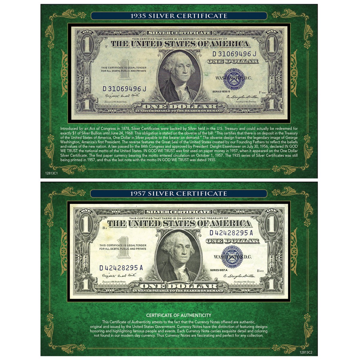 1935 1957 Official Silver Certificates With Display Folio 1935-1957-official-silver-certificates-with-display-folio