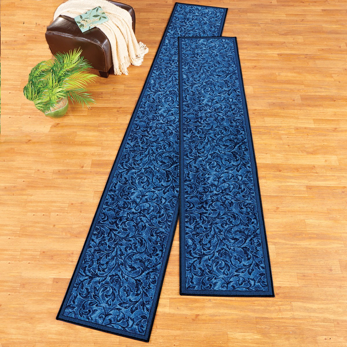 Elegant Siena Scrolling Leaf Design Extra Long Runner Rug | Collections ...