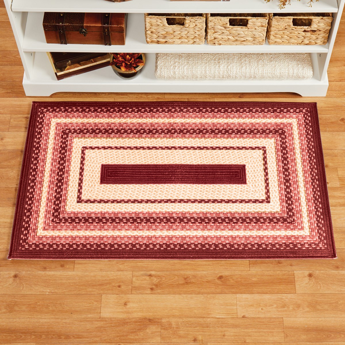 Skid-Resistant Rectangle Printed Braided Accent Rug | Collections Etc.