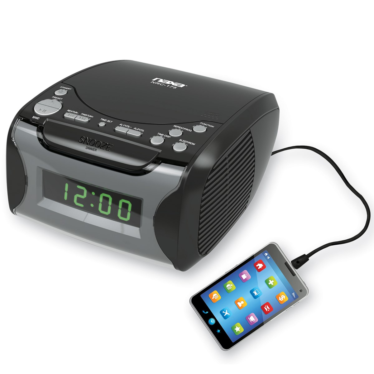Alarm Clock Radio with CD Player and USB Port | Collections Etc.