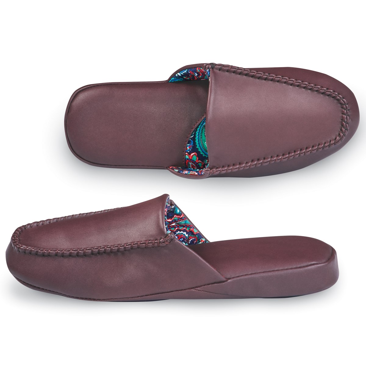 Mens Easy Slide-On Open Back Cushioned Slippers | Collections Etc.