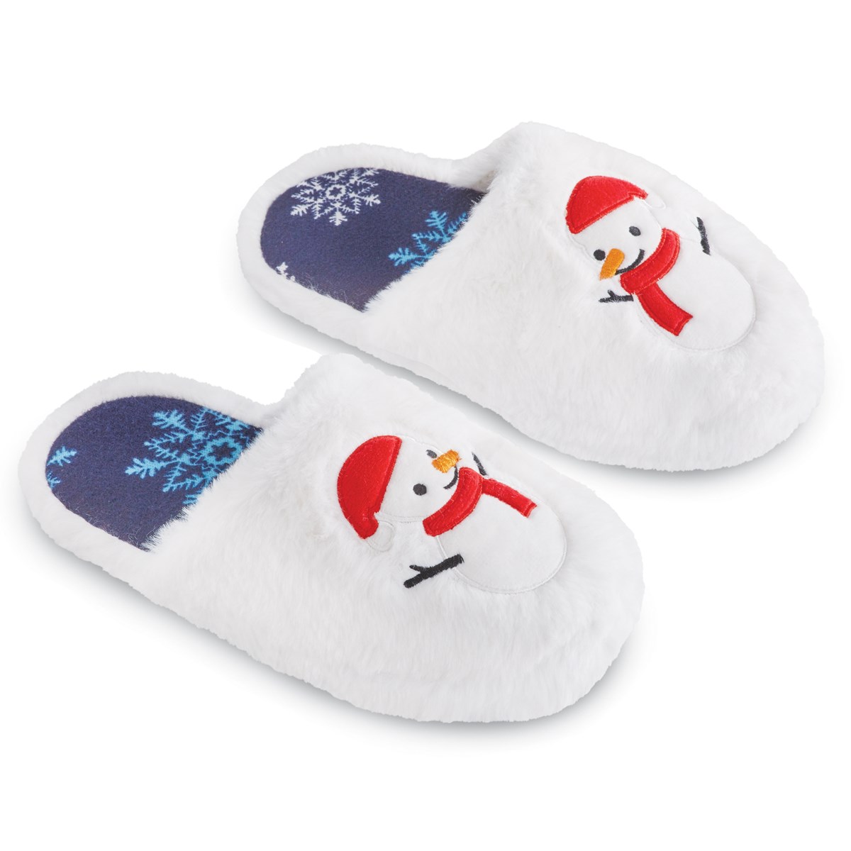 Cute and Cozy Plush Fleece Lining Snowman House Slippers | Collections Etc.