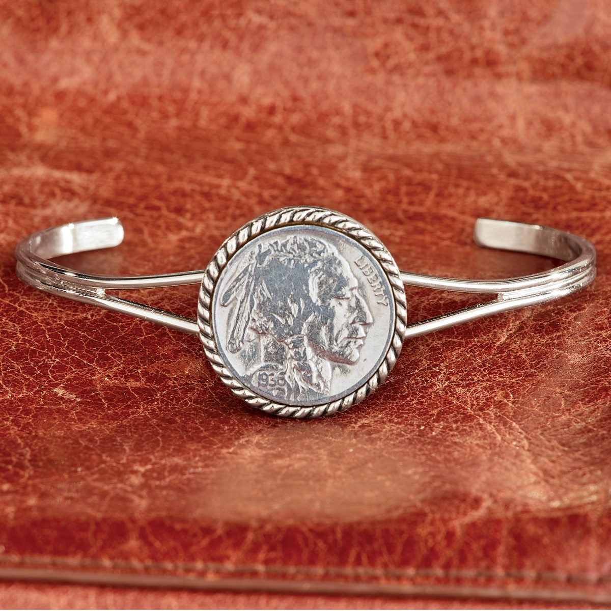 Historic Buffalo Nickel Coin Cuff Bracelet and Gift Box | Collections Etc.