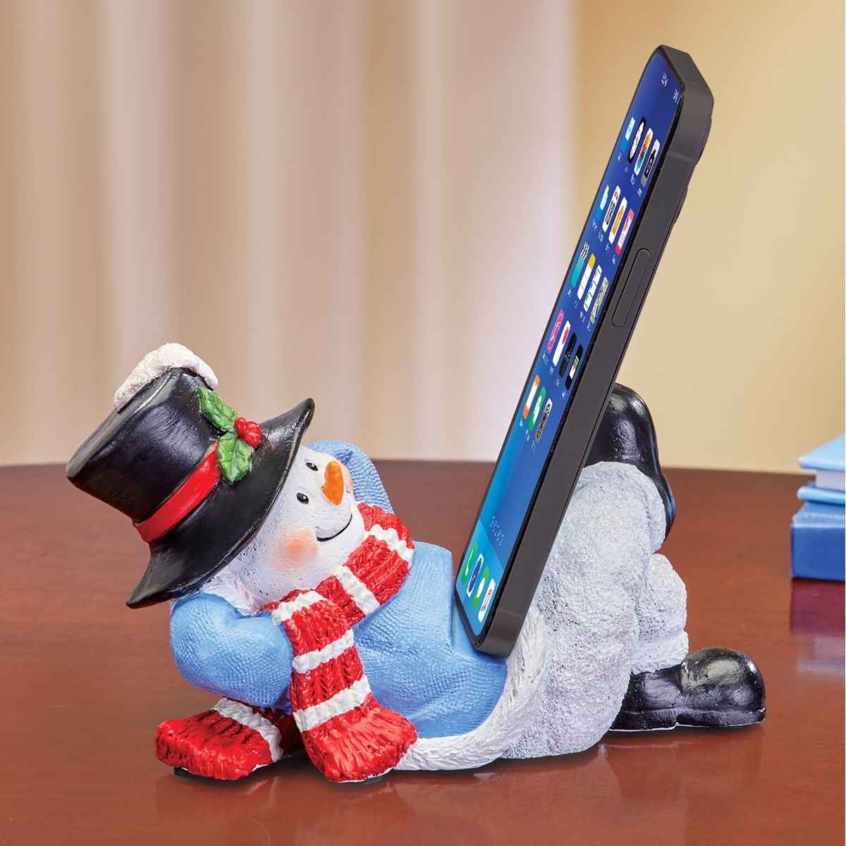 Hand-Painted Snowman Universal Cell Phone Holder | Collections Etc.