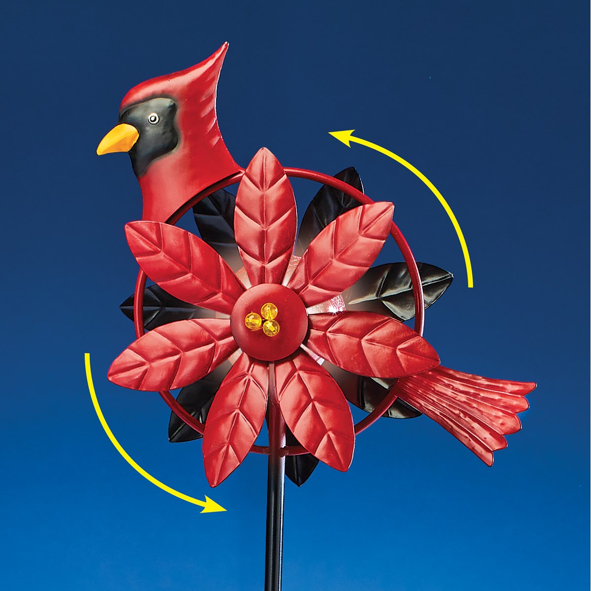 Solar Cardinal Decorative Wind Wheel Spinner Stake | Collections Etc.