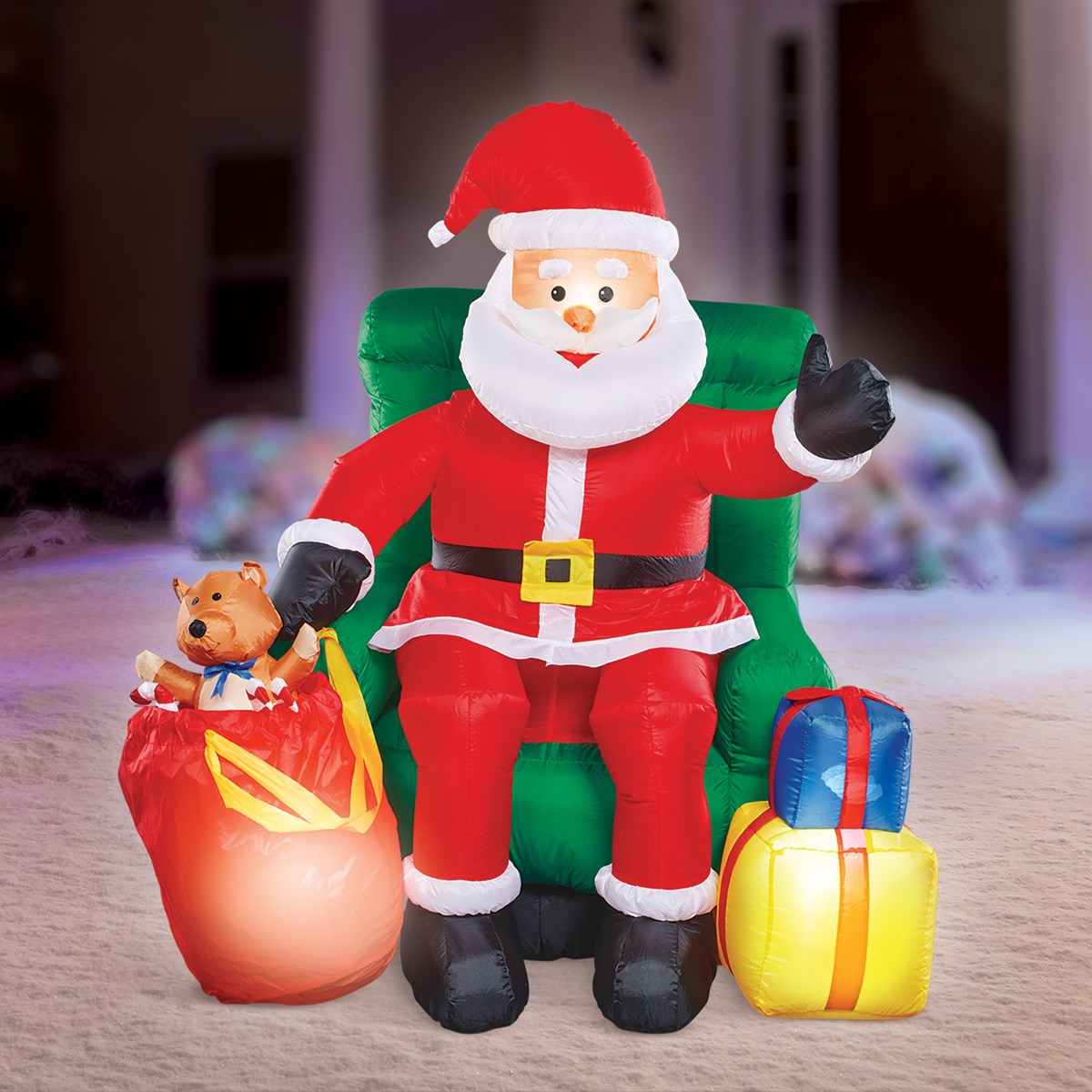 4ft Sitting Santa Inflatable | Collections Etc.