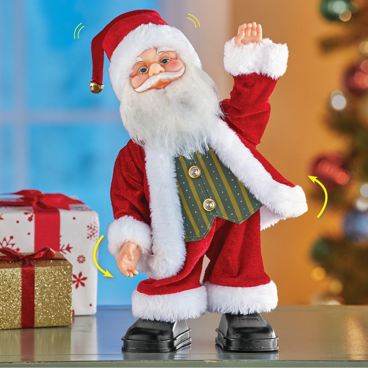 Dancing Musical Santa Claus Tabletop Christmas Figurine | Collections Etc.