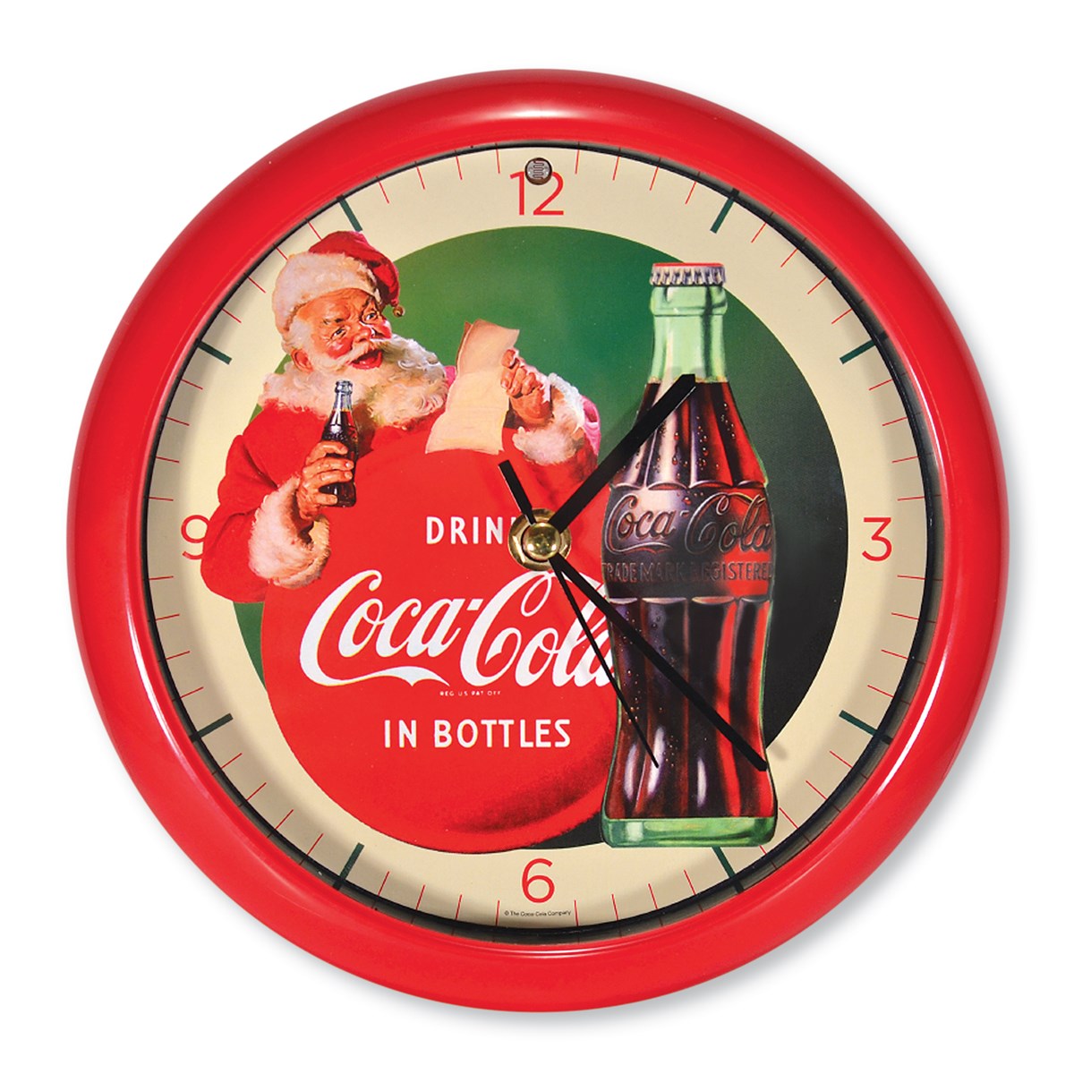 Coca-Cola Drink In Bottles Musical Santa Wall Clock | Collections Etc.