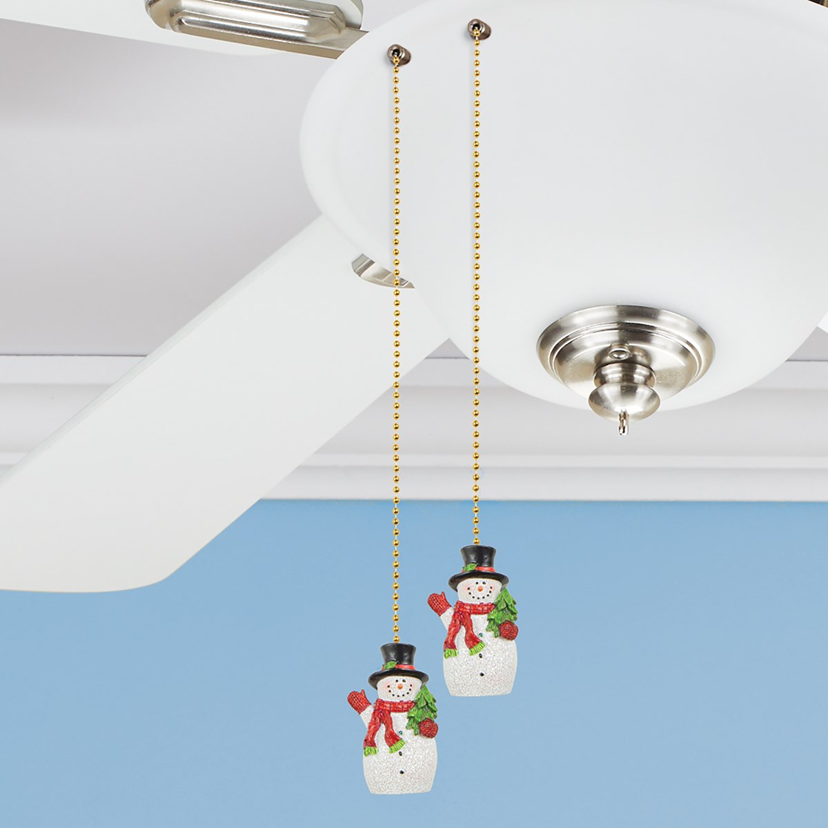 Hand-Painted Snowman Ceiling Fan Pull Chains - Set of 2 | Collections Etc.