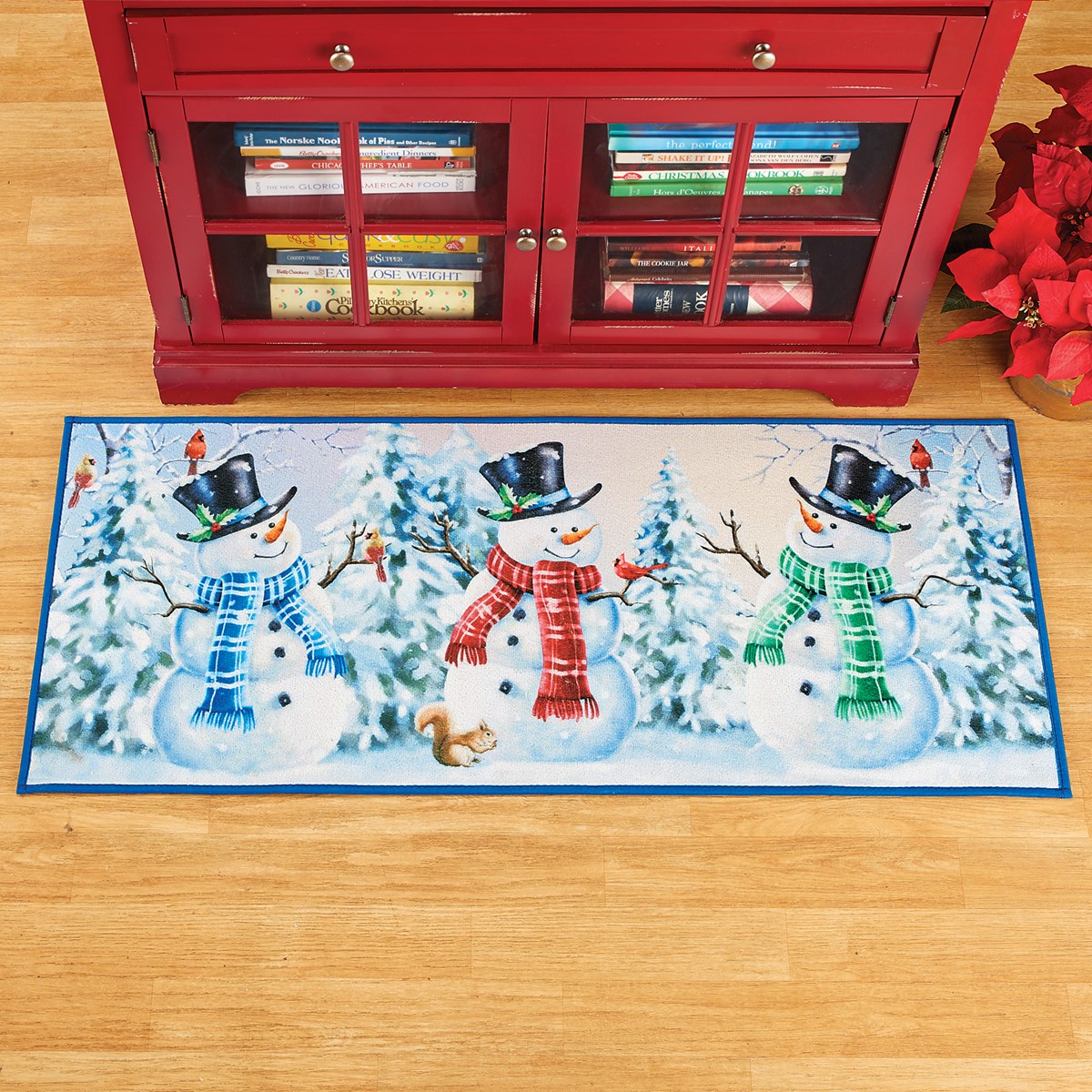 Skid-Resistant Festive Snowman Floor Runner Accent Rug | Collections Etc.