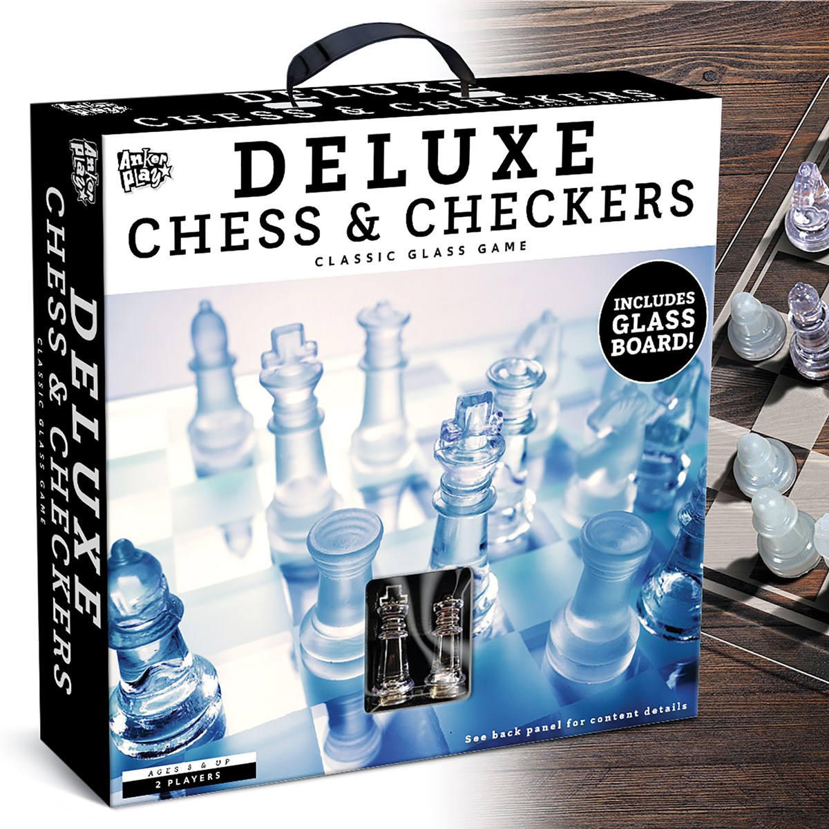 Deluxe Glass Chess and Checkers Board Game Set | Collections Etc.