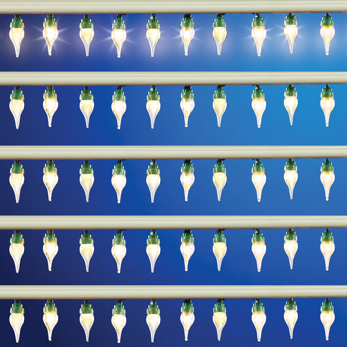 50 Twinkling White LED Wired Rope String Lights | Collections Etc.