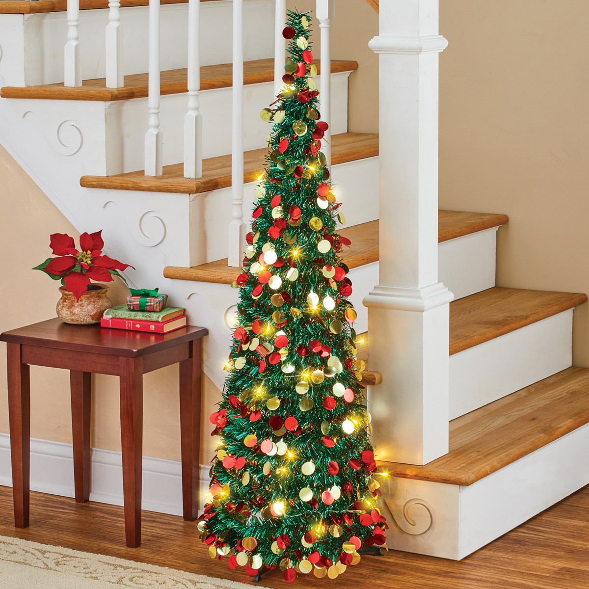 4-Foot Artificial Folding LED Lighted Sequins Pop Up Tree | Collections ...