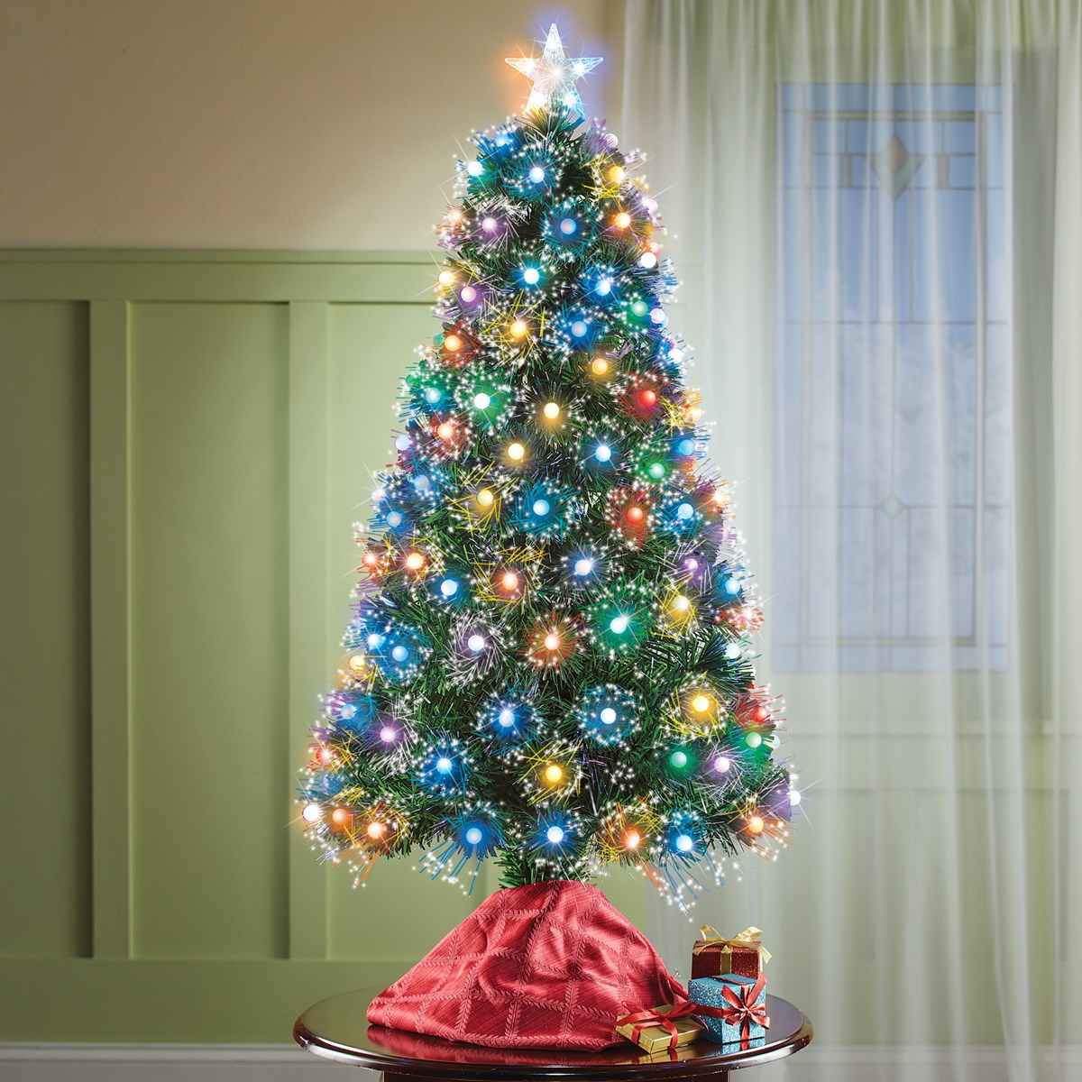 47" Color-Changing LED Fiber-Optic Tree | Collections Etc.