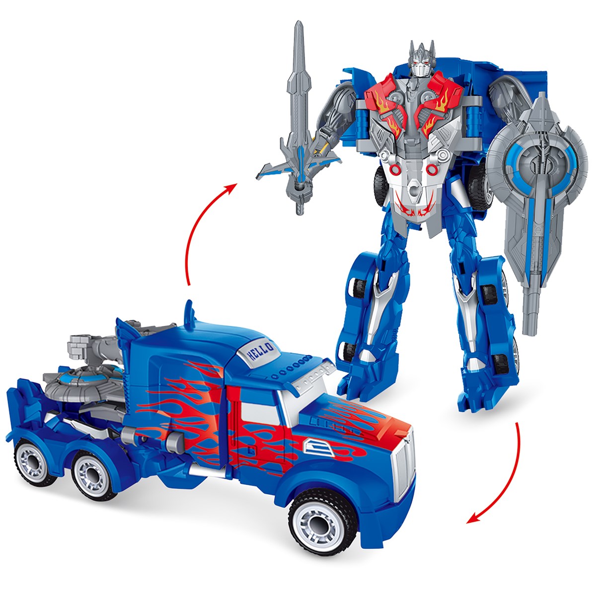 Blue Truck Robot Transformer Action Figure Toy | Collections Etc.