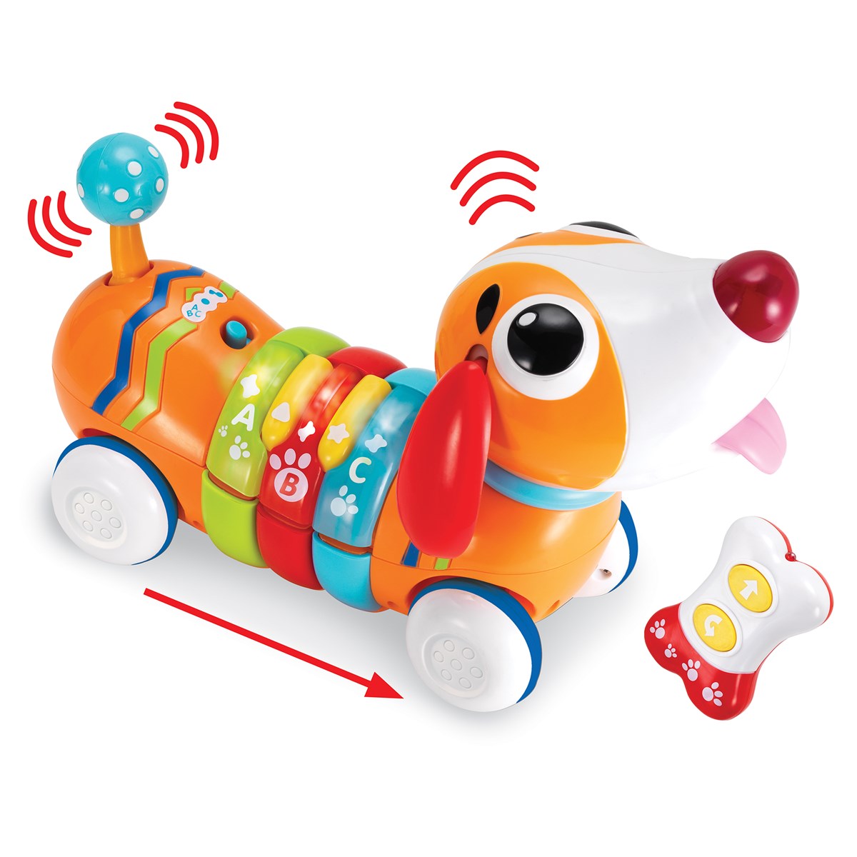 Remote Controlled Musical Rainbow Pup Rolling Toy | Collections Etc.