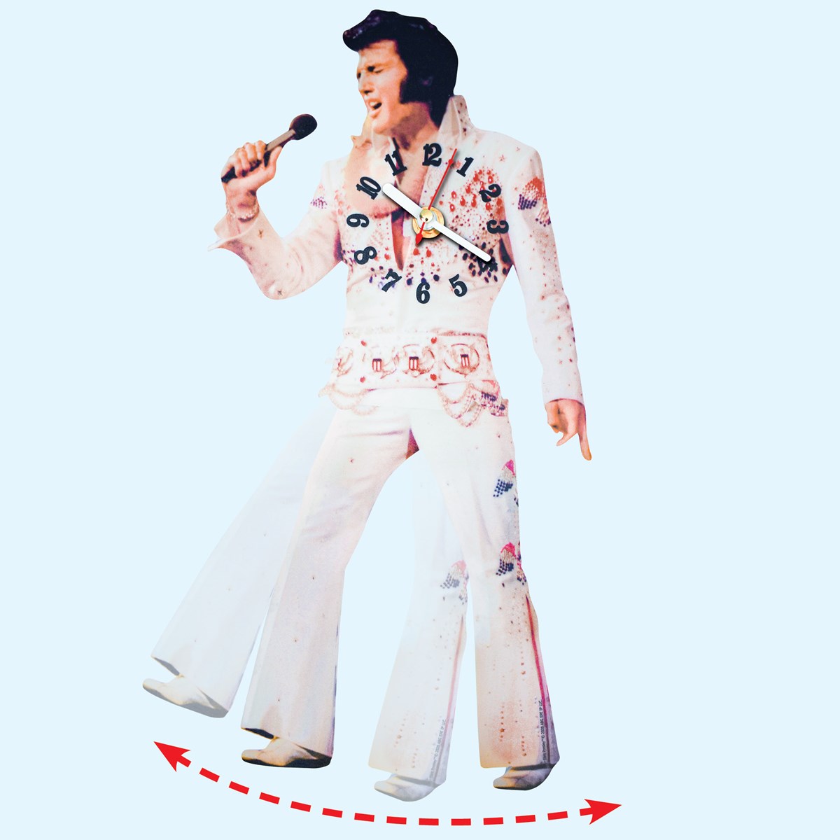 Elvis Presley Jumpsuit Clock with Swinging Leg | Collections Etc.