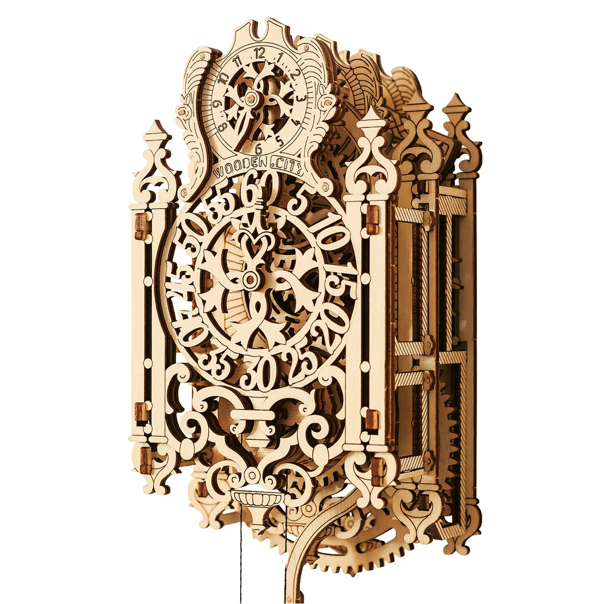 126-Piece Royal Clock Mechanical Wooden Model Kit | Collections Etc.
