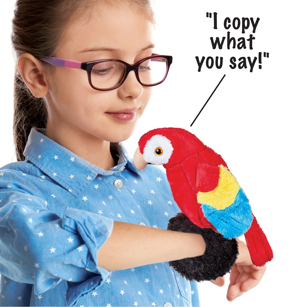 Perched Interactive Voice Activated Repeating Parrot Toy | Collections Etc.