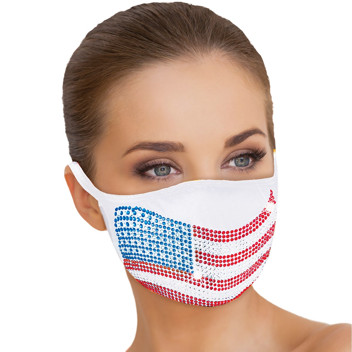 Sparkling American Flag Crystal Accented Masks | Collections Etc.