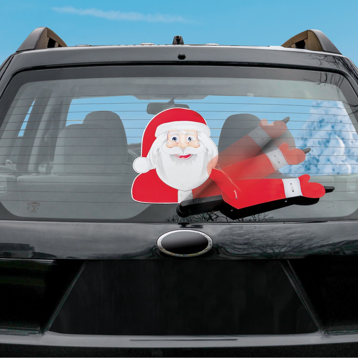 Waving Santa Claus Rear Window Car Wiper Decal | Collections Etc.