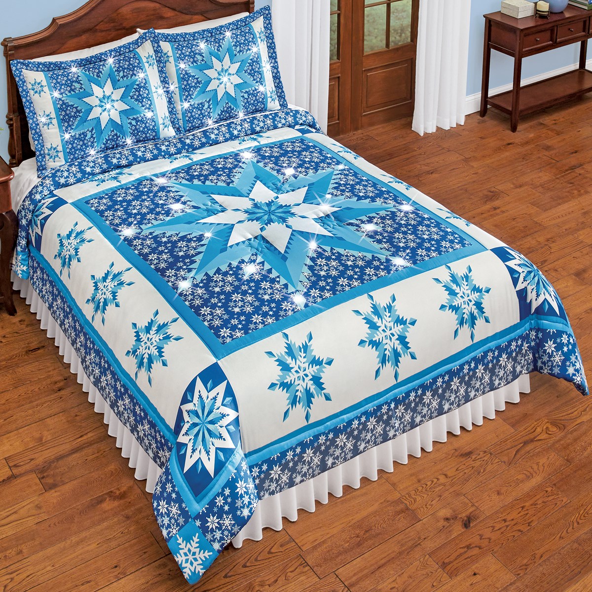 Holiday Snowflake Comforter with LED Lights | Collections Etc.