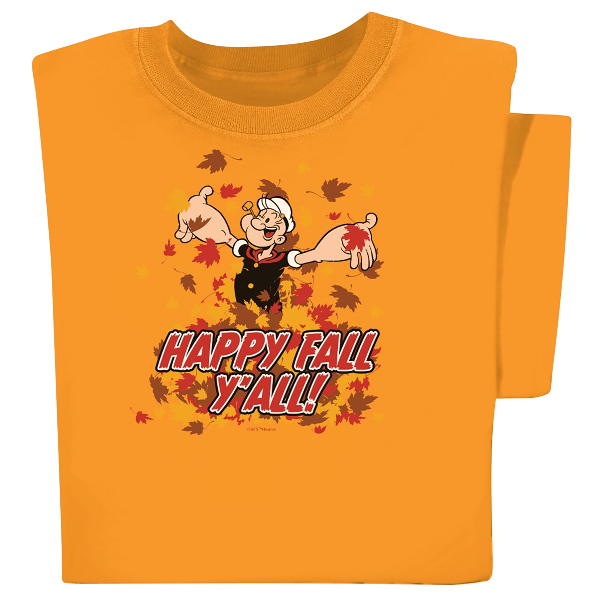 Popeye Happy Fall Y'all Novelty Graphic T-Shirt | Collections Etc.