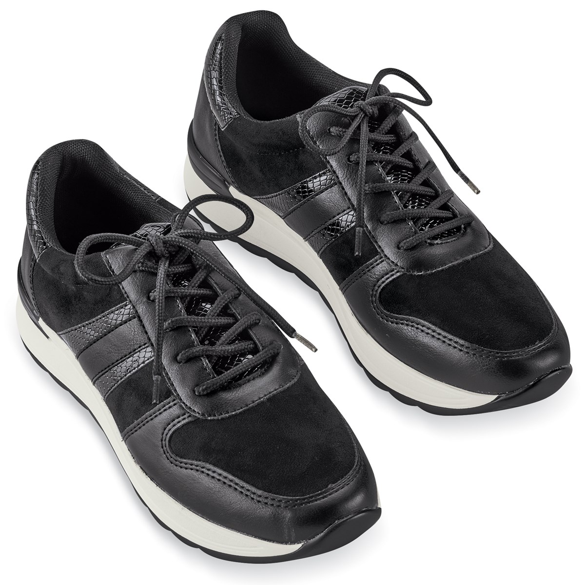 Women's Faux Suede and Leather Everyday Sneaker | Collections Etc.