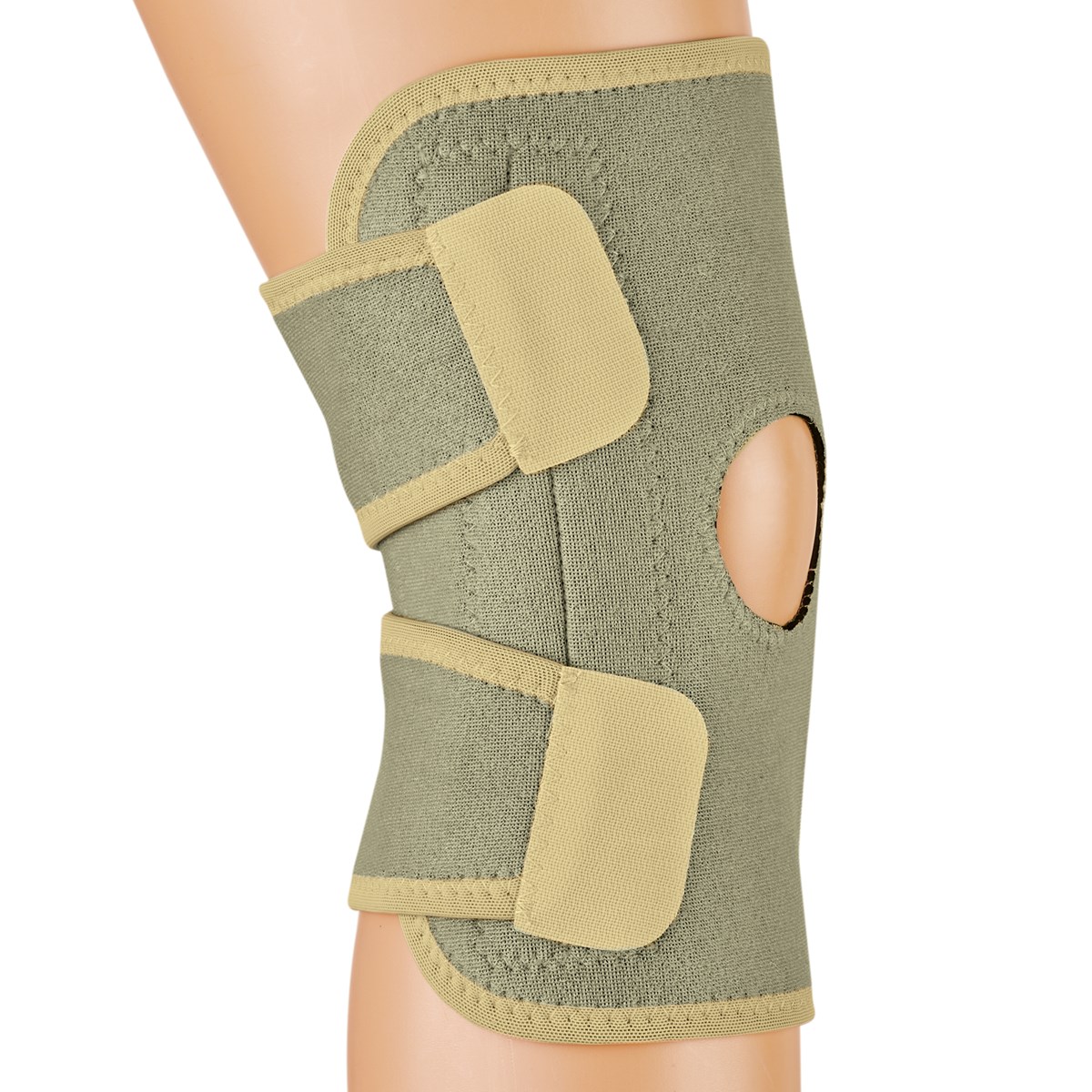 Bamboo Open Knee Cap Support with Adjustable Stabilizer | Collections Etc.