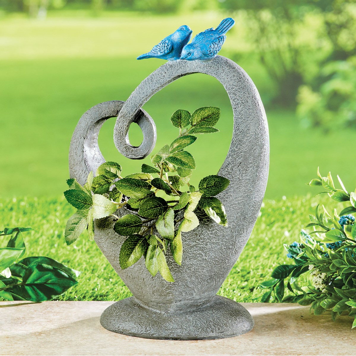 Heart-shaped Stone-look Planter Garden Sculpture | Collections Etc.