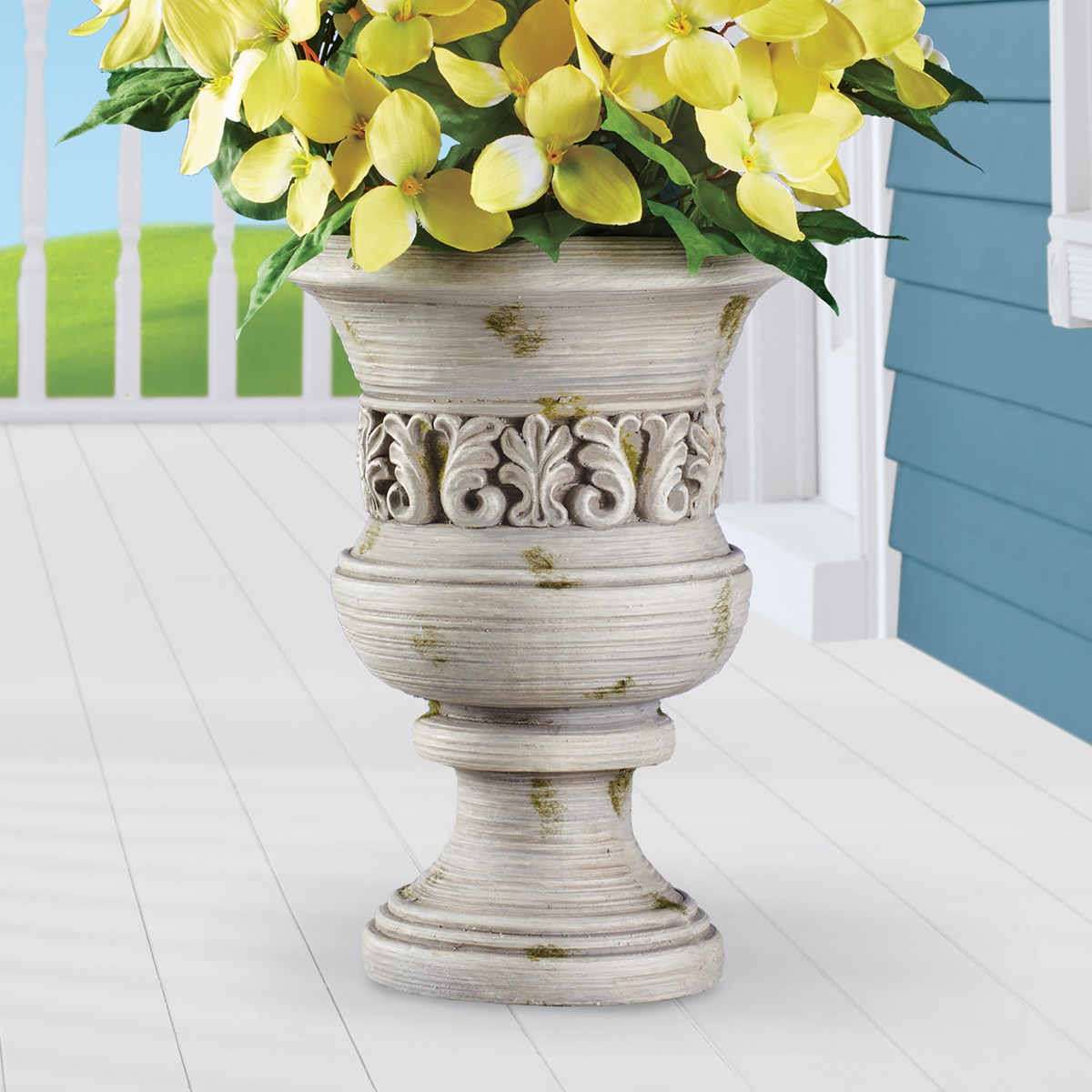 Hand-Painted Classic Urn-shaped Garden Flower Pot | Collections Etc.