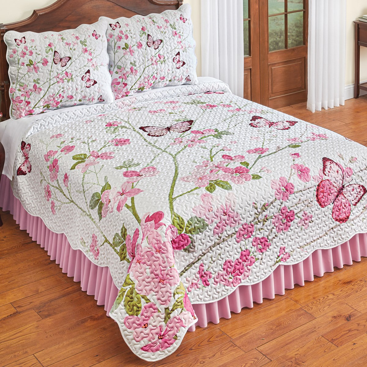 Cherry Blossom Branches and Butterflies Quilt | Collections Etc.