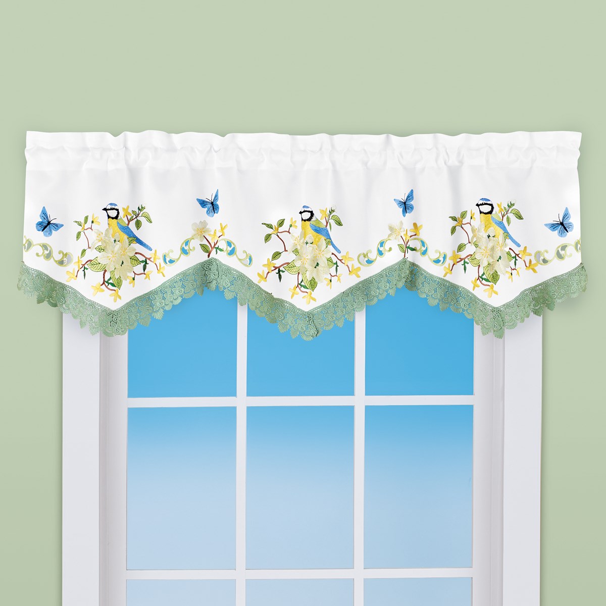 Bird Butterfly Floral Valance | Collections Etc.