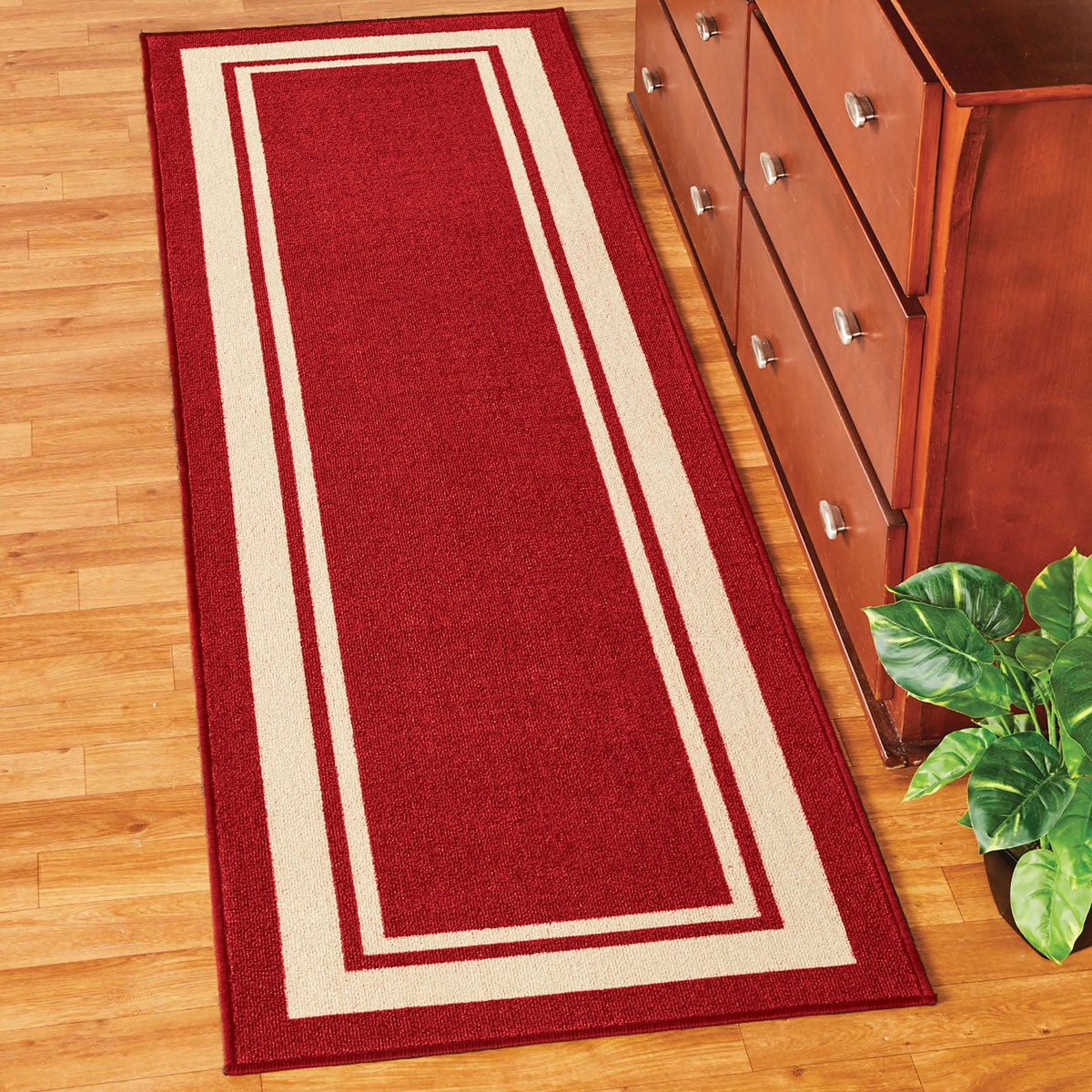 Classic Race Track Skid-Resistant Accent Runner Rugs | Collections Etc.