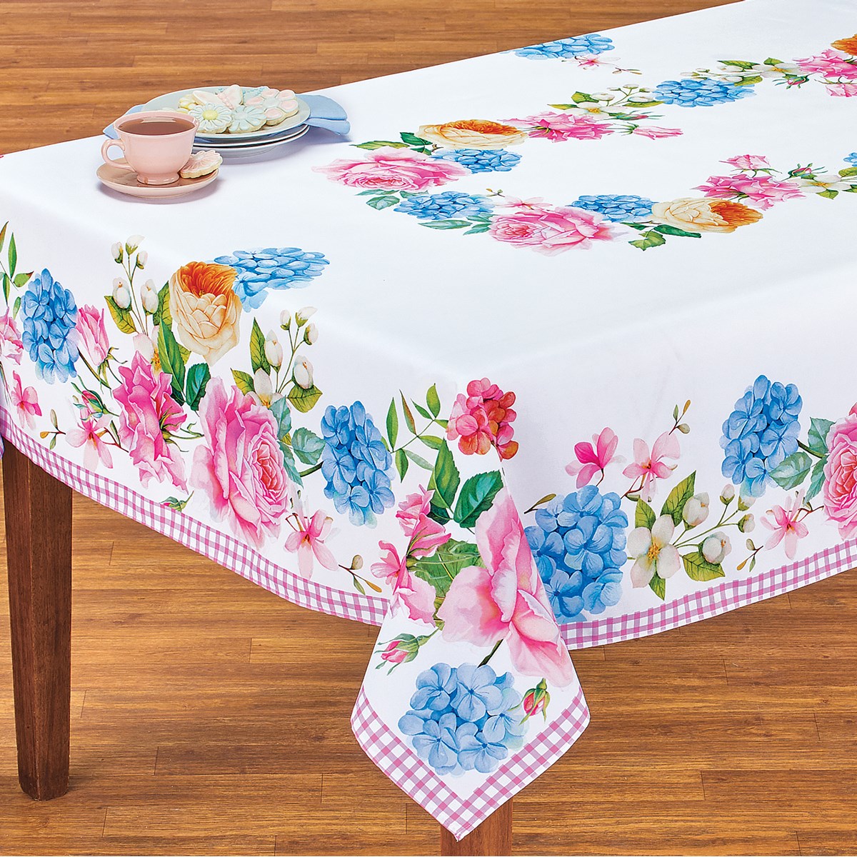 Beautiful Printed Spring Flowers Accent Tablecloth | Collections Etc.