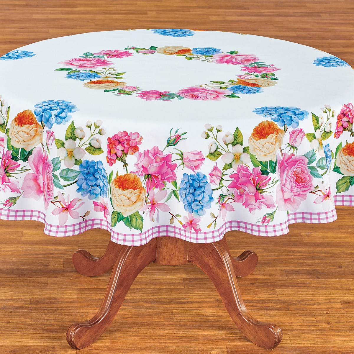 Beautiful Printed Spring Flowers Accent Tablecloth | Collections Etc.
