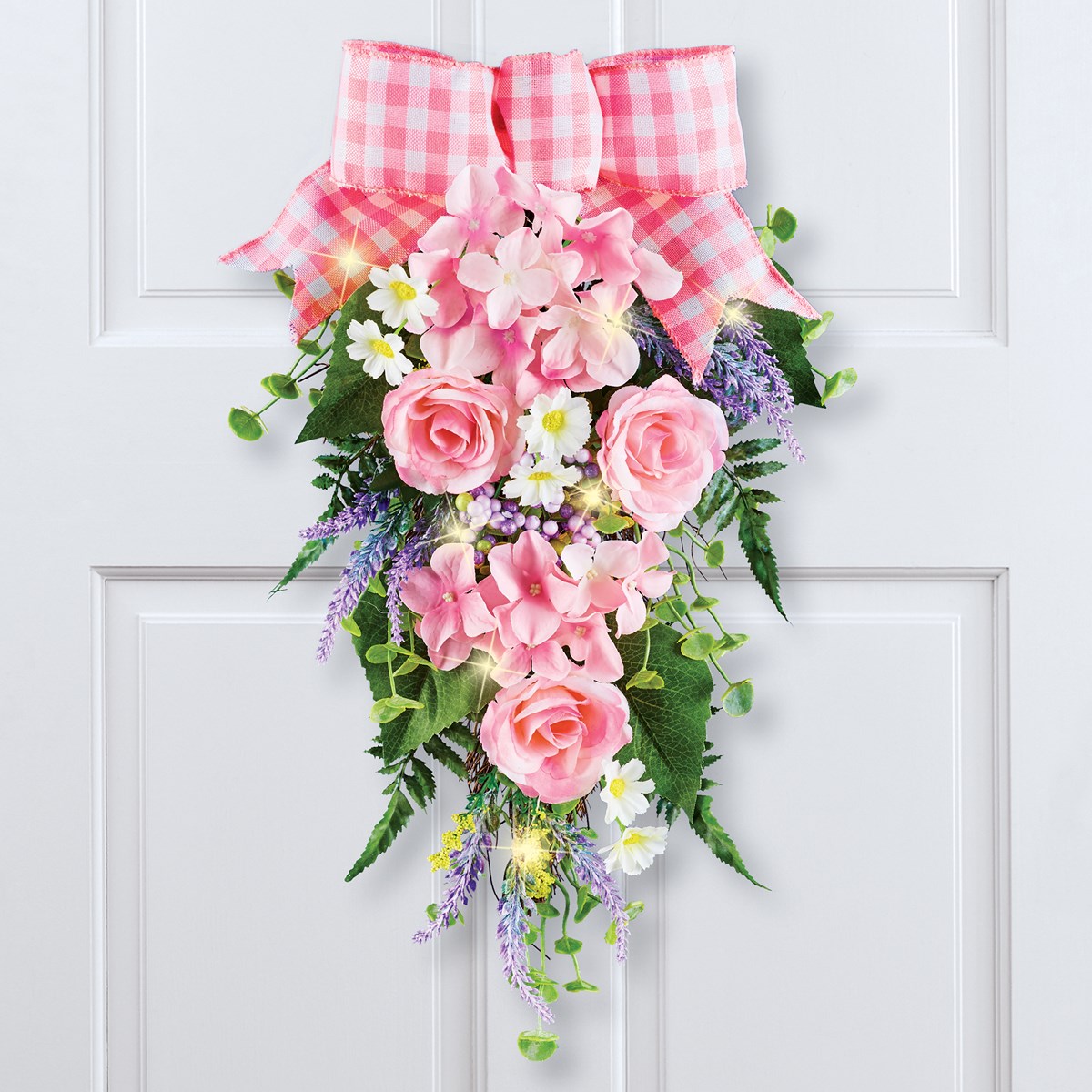 LED Lighted Decorative Spring Flowers Wall Swag | Collections Etc.