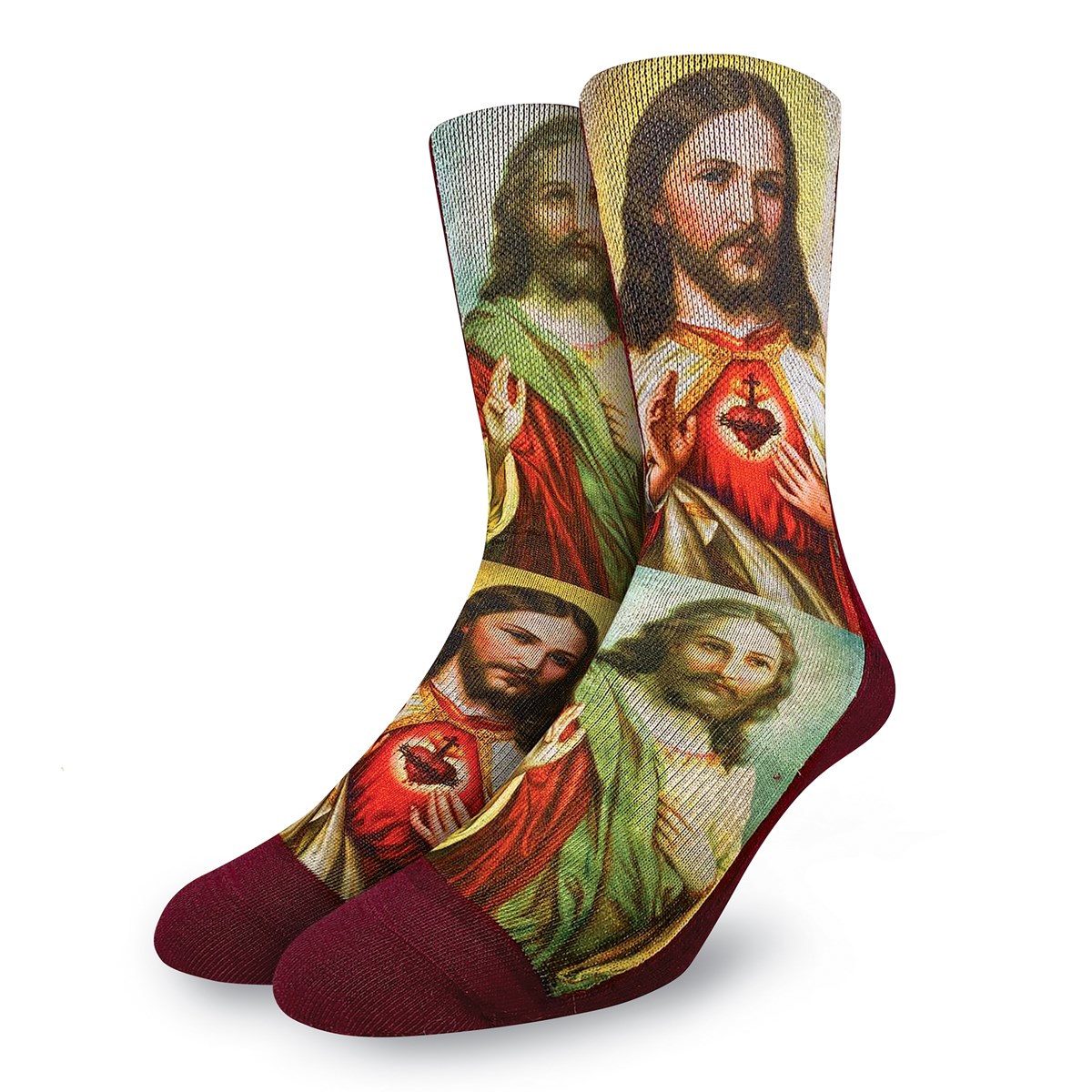 Reinforced Heels and Toes Mid-Calf Cotton Jesus Socks | Collections Etc.