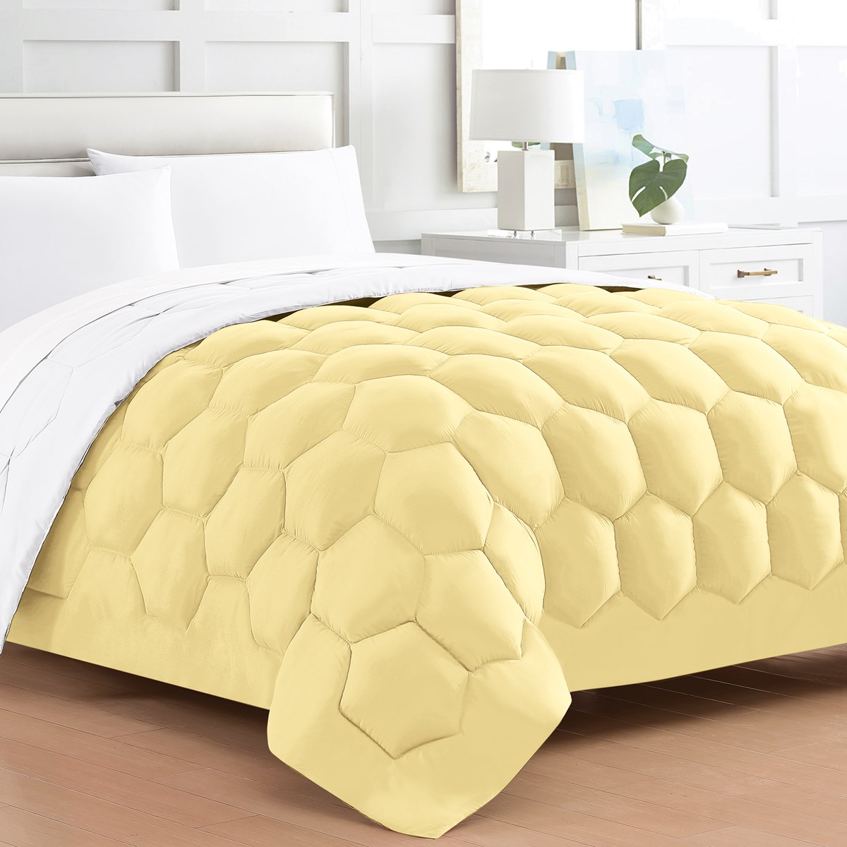Ultra Plush Honeycomb Stitch Down Alternative Comforter | Collections Etc.